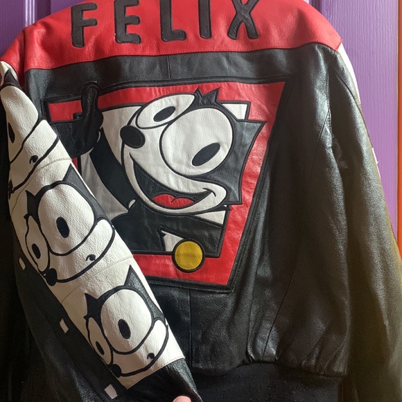Jackets & Coats | Felix The Cat Leather Jacket By Excelled | Poshmark